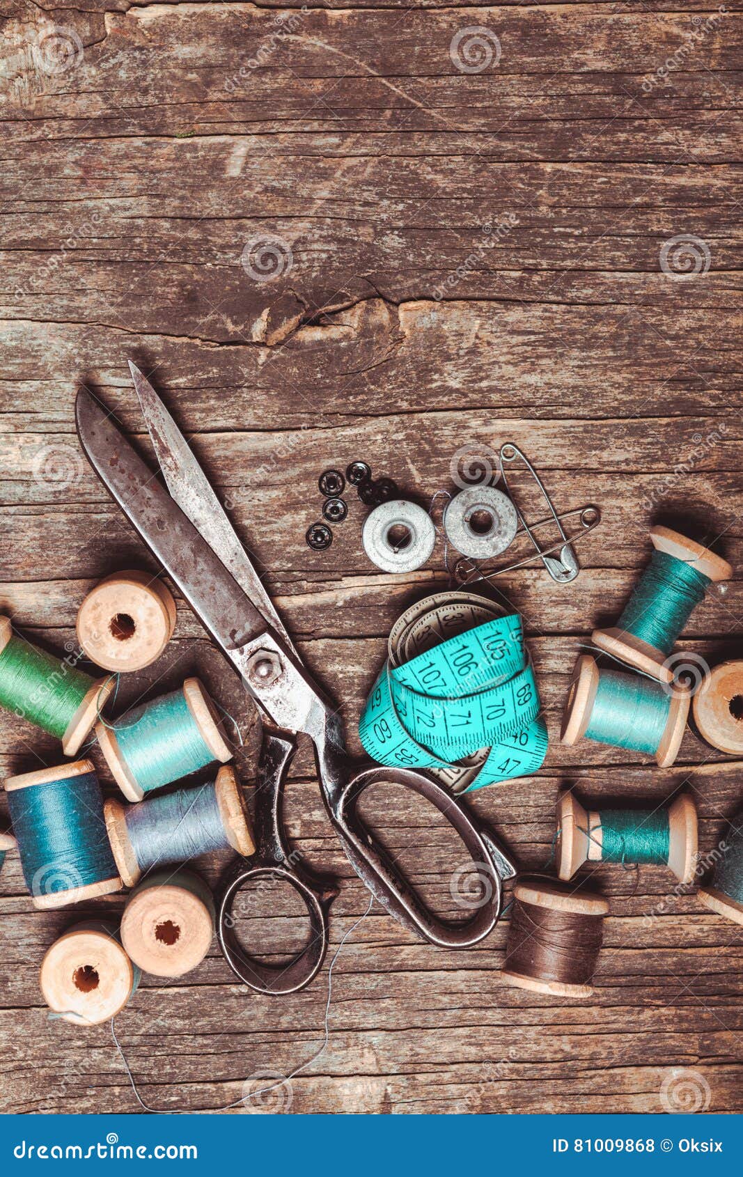 Blue Retro sewing stock photo. Image of handmade, sewing - 81009868