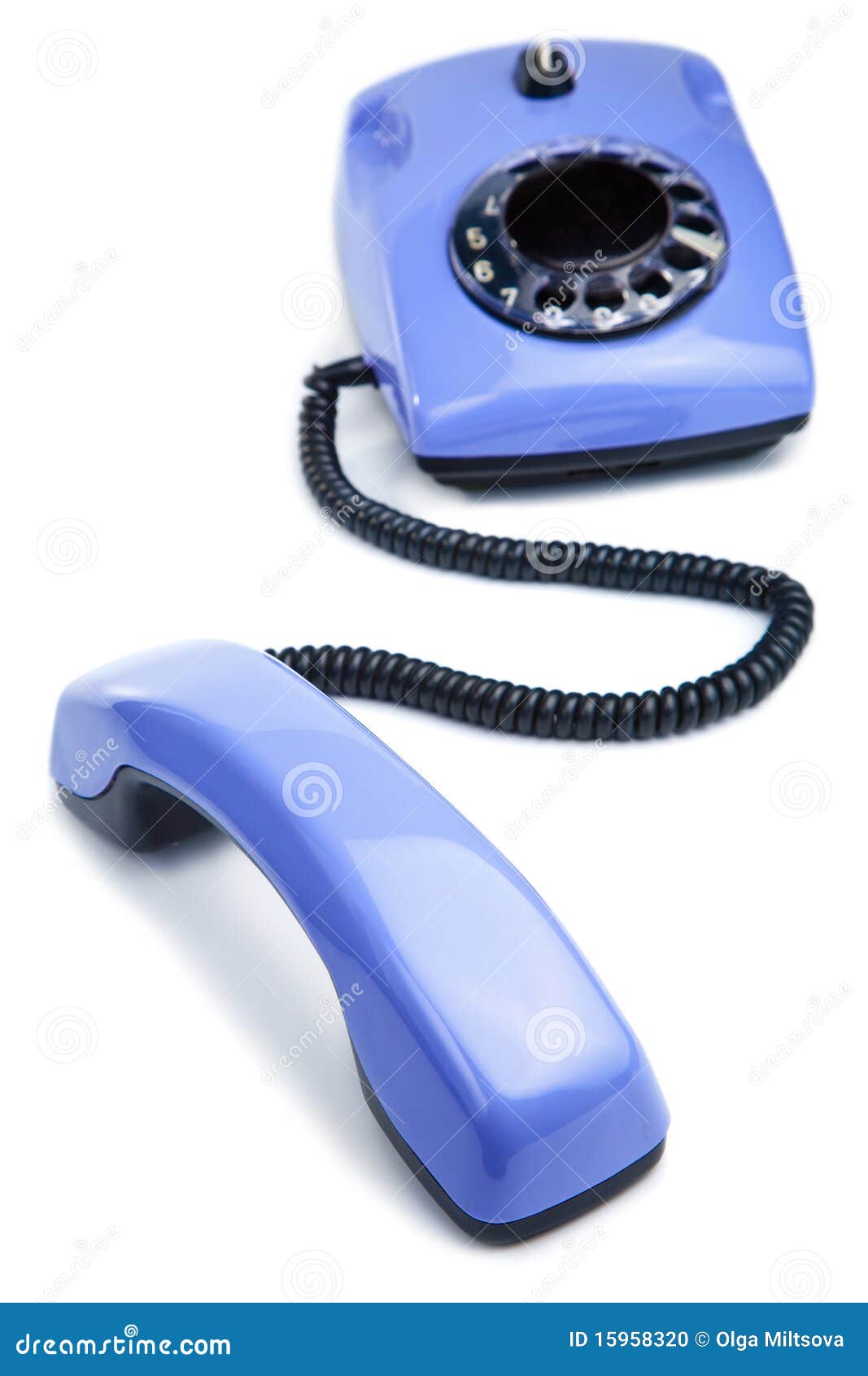 Blue Retro Telephone Isolated Stock Photo - Image of disc, classic ...