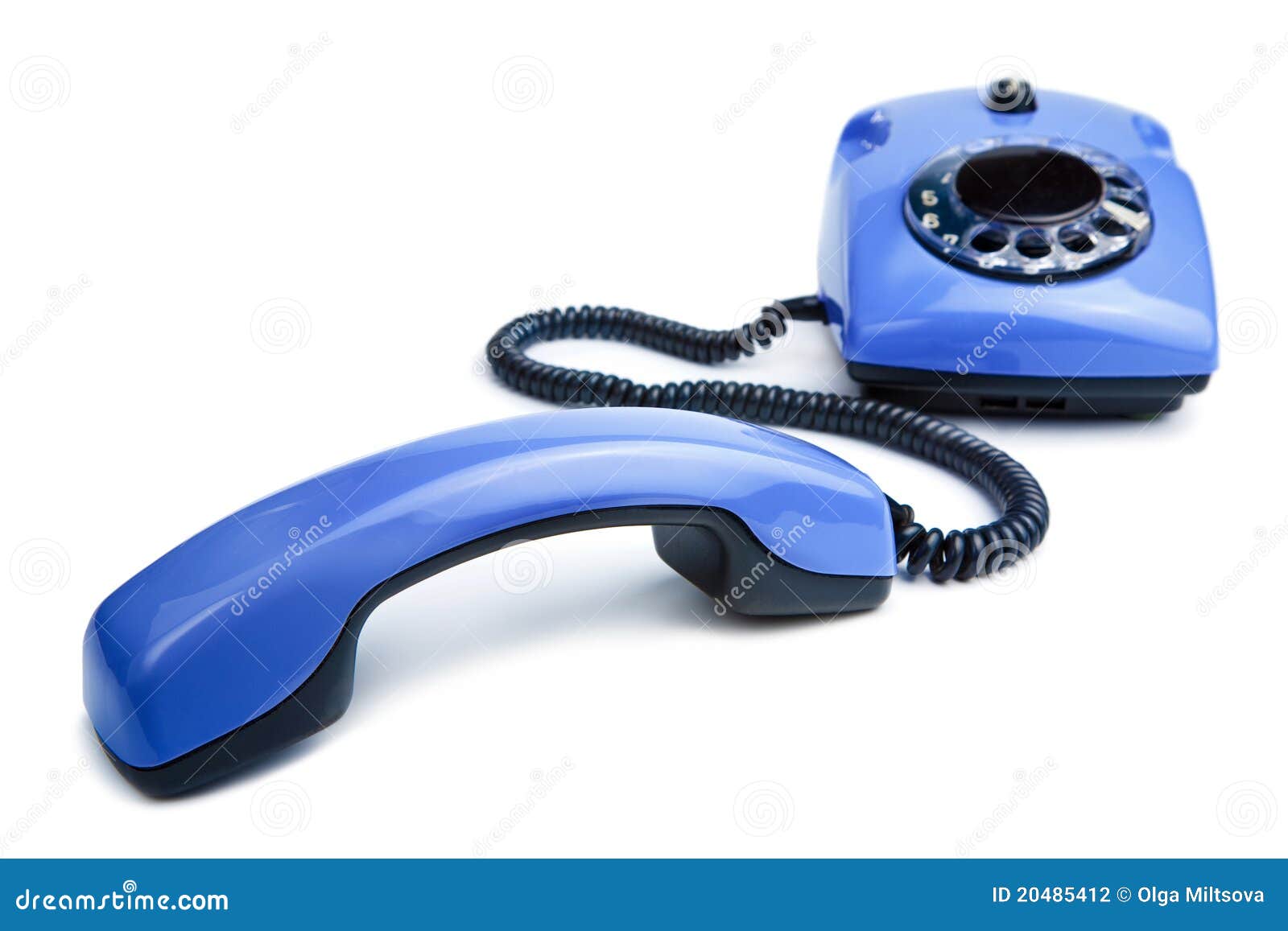 Blue Retro Telephone Isolated Stock Photo - Image of disc, business ...