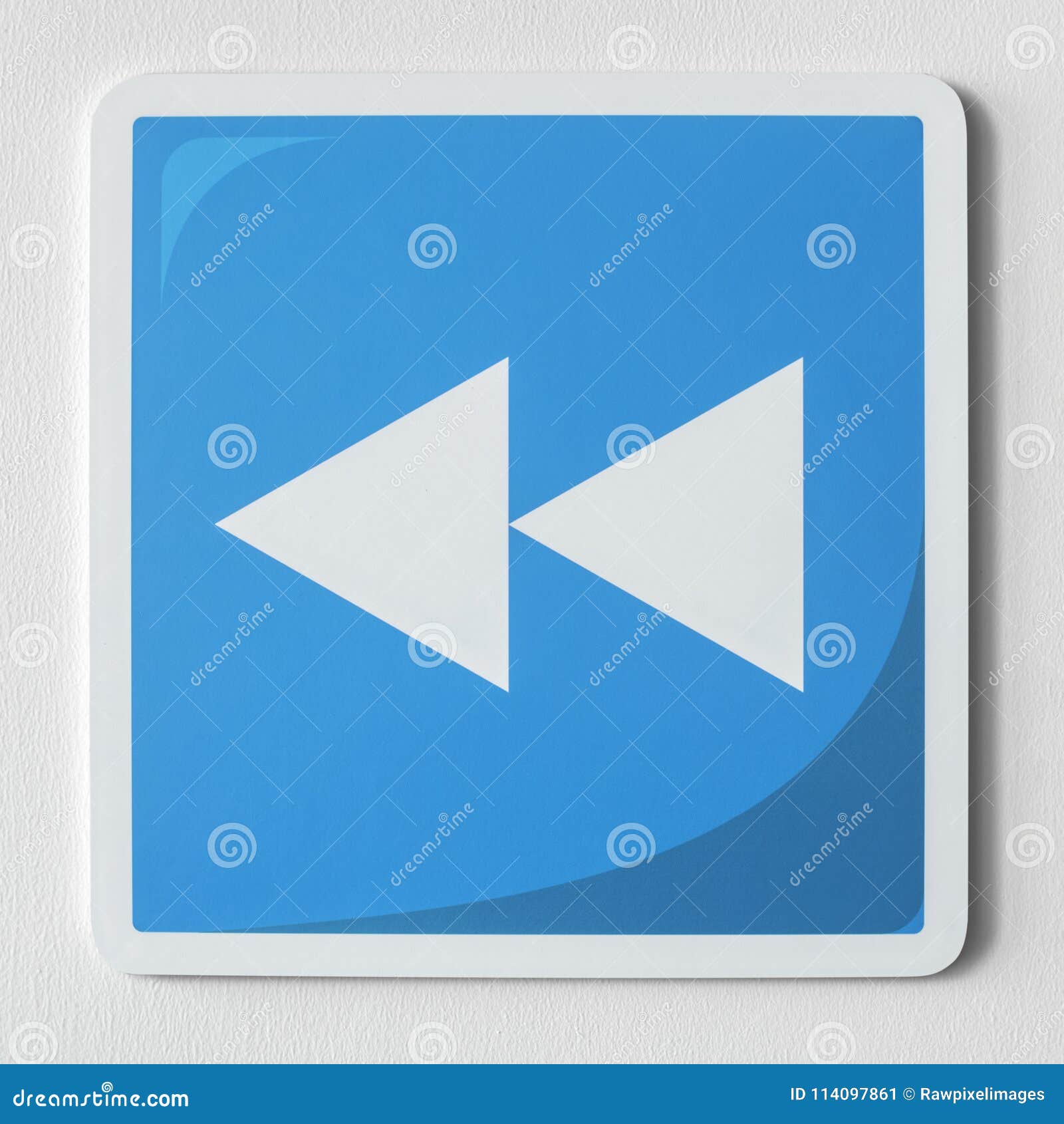 Blue Rewind Button Entertainment Icon Stock Illustration - Illustration of symbol, direction ...