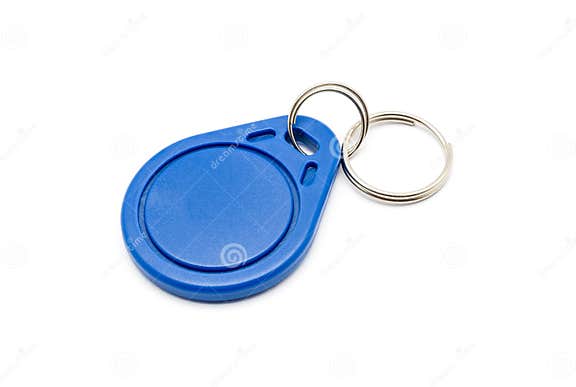 Blue RFID Keychain Tag stock photo. Image of smart, lock - 58703498