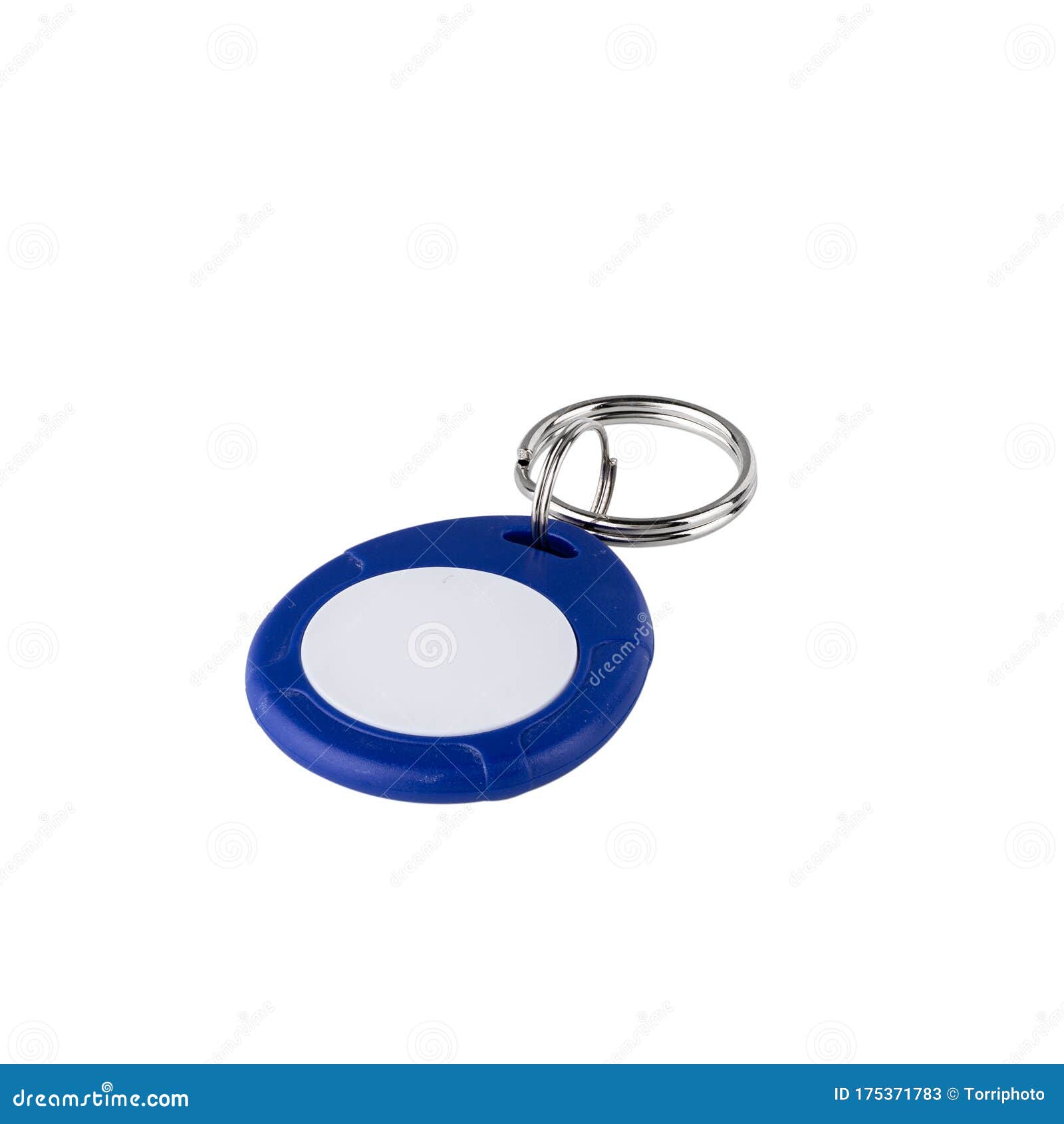 Blue RFID Keychain Tag Isolated on White Background Stock Image - Image ...