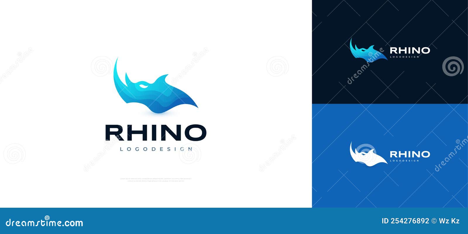 Blue Rhino Logo Design. Rhino Head Logo or Icon Stock Vector ...
