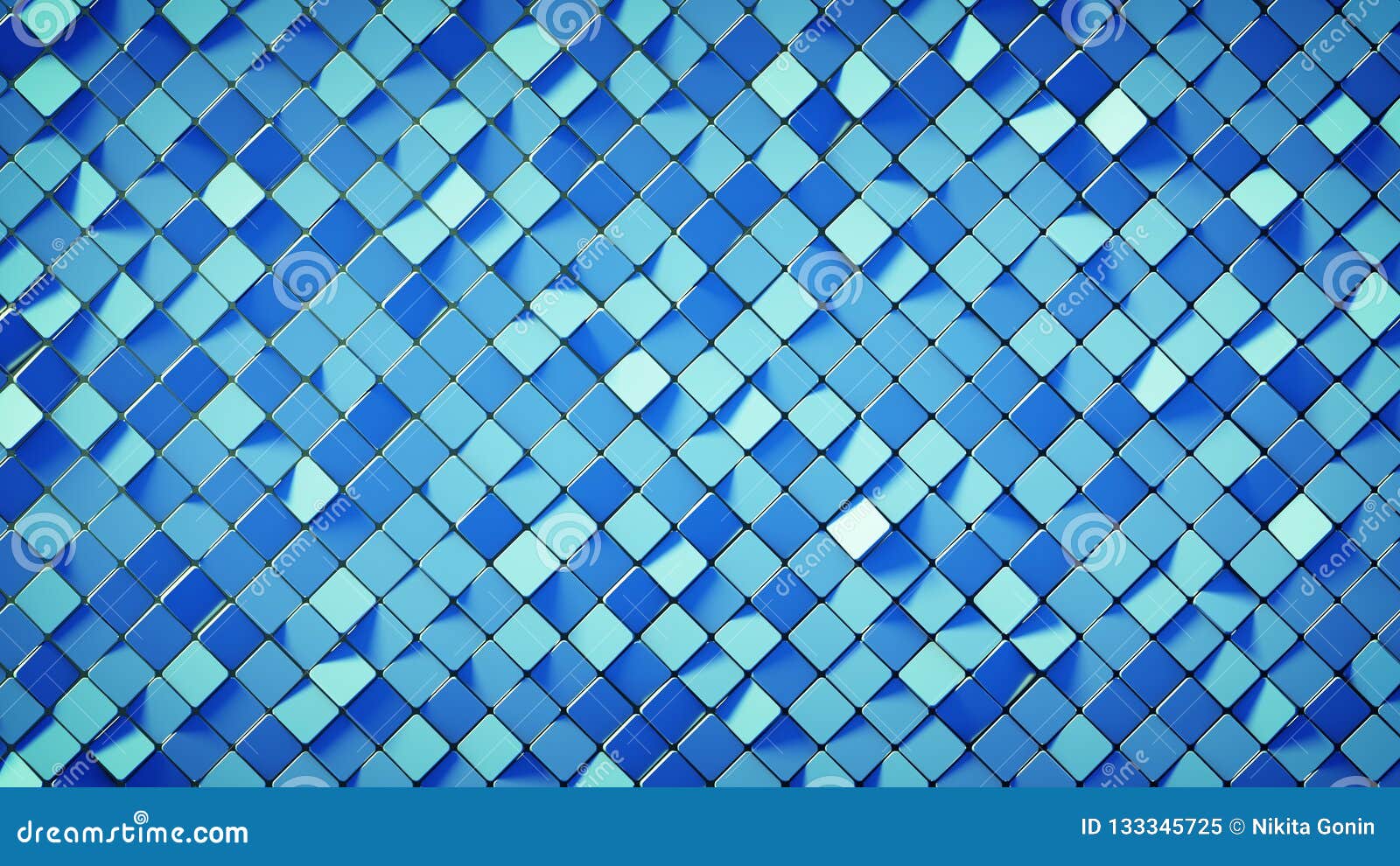 Blue Rhombus Pattern Surface 3D Render Stock Illustration ...
