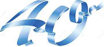 Blue ribbon 40 stock vector. Illustration of ornament - 3535342