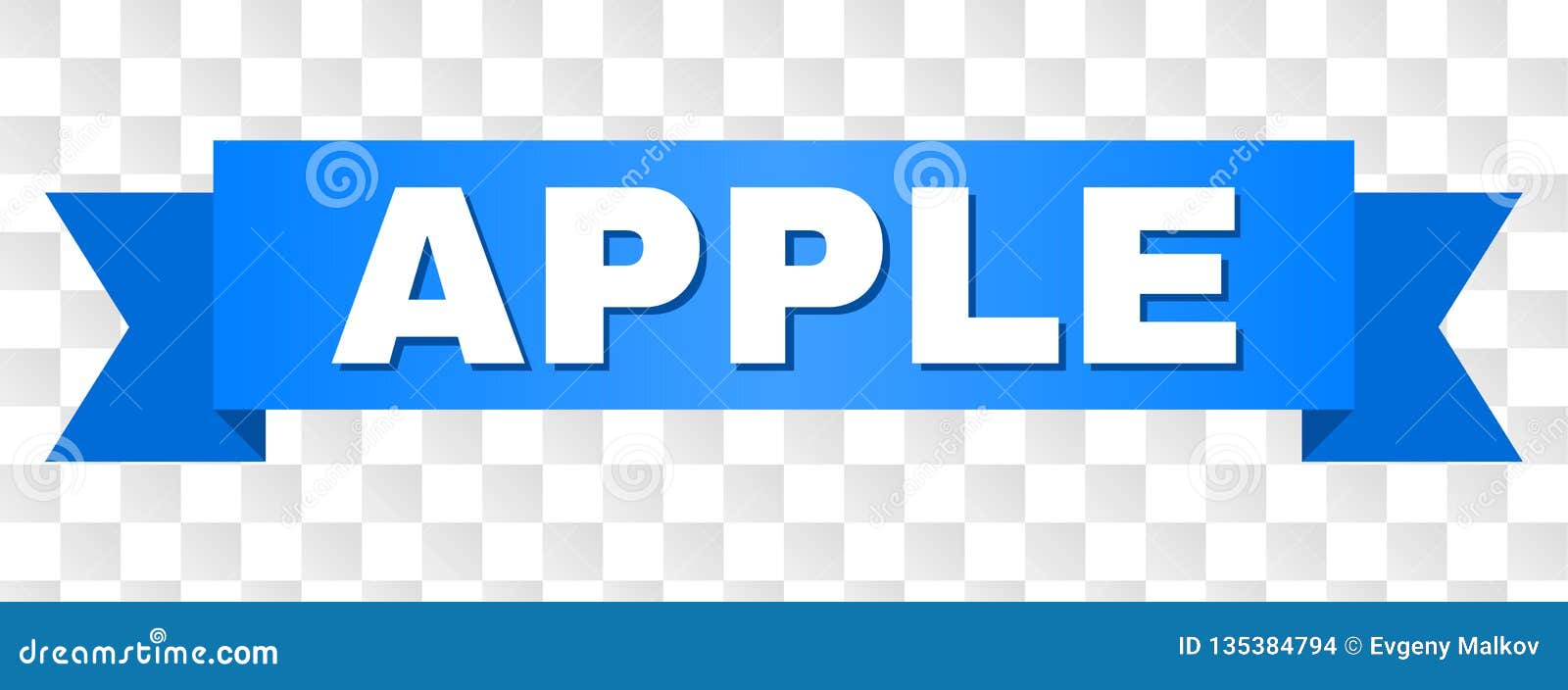 Blue Ribbon with APPLE Title Stock Vector - Illustration of stripe ...