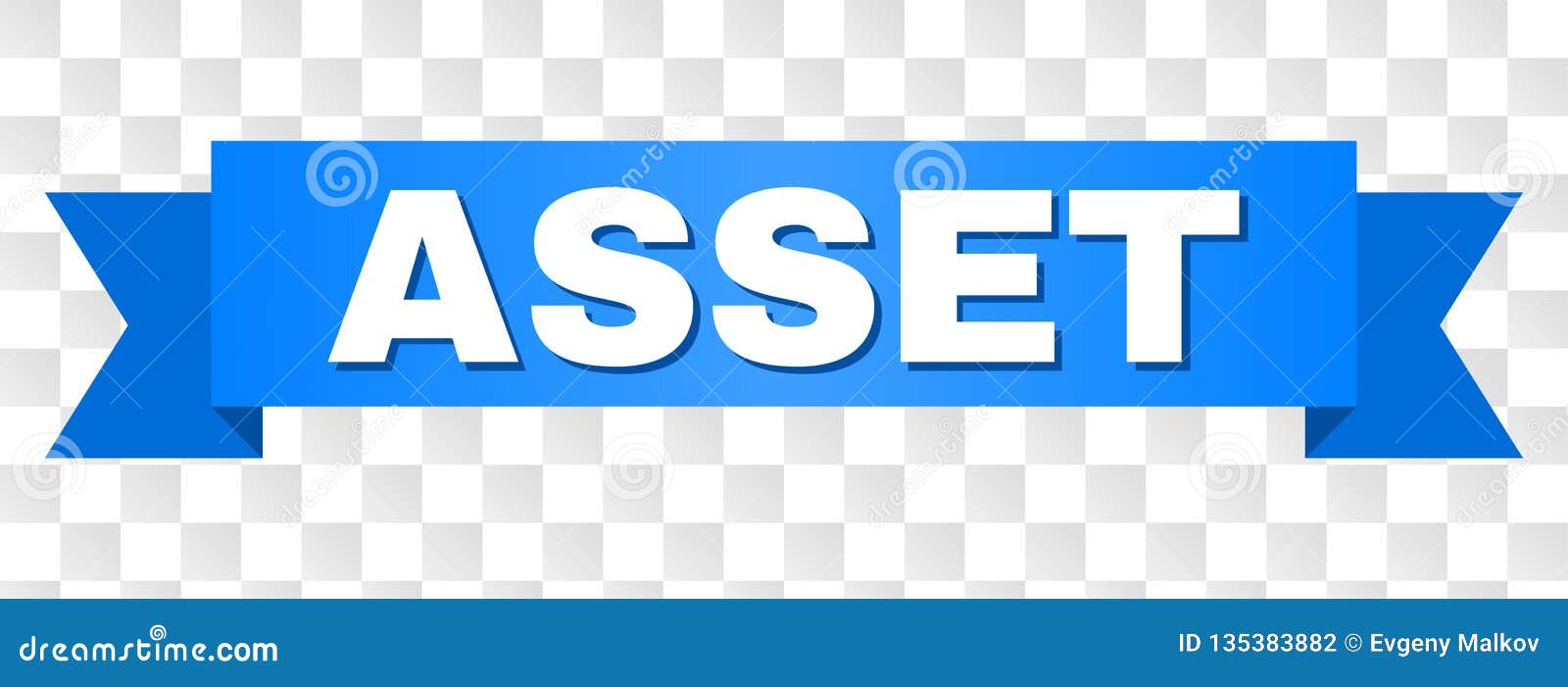 Blue Ribbon with ASSET Title Stock Vector - Illustration of stripe ...