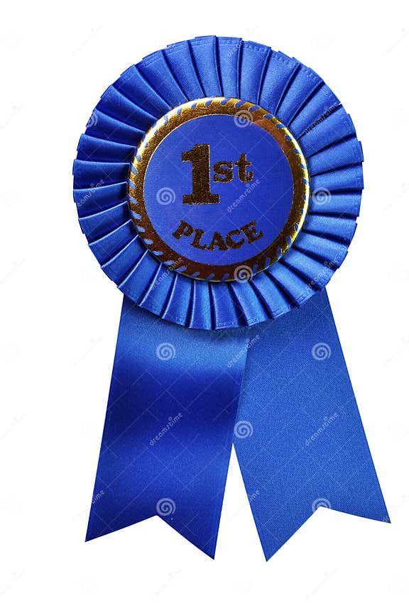 Blue Ribbon Award (with Clipping Path) Stock Image - Image of ...