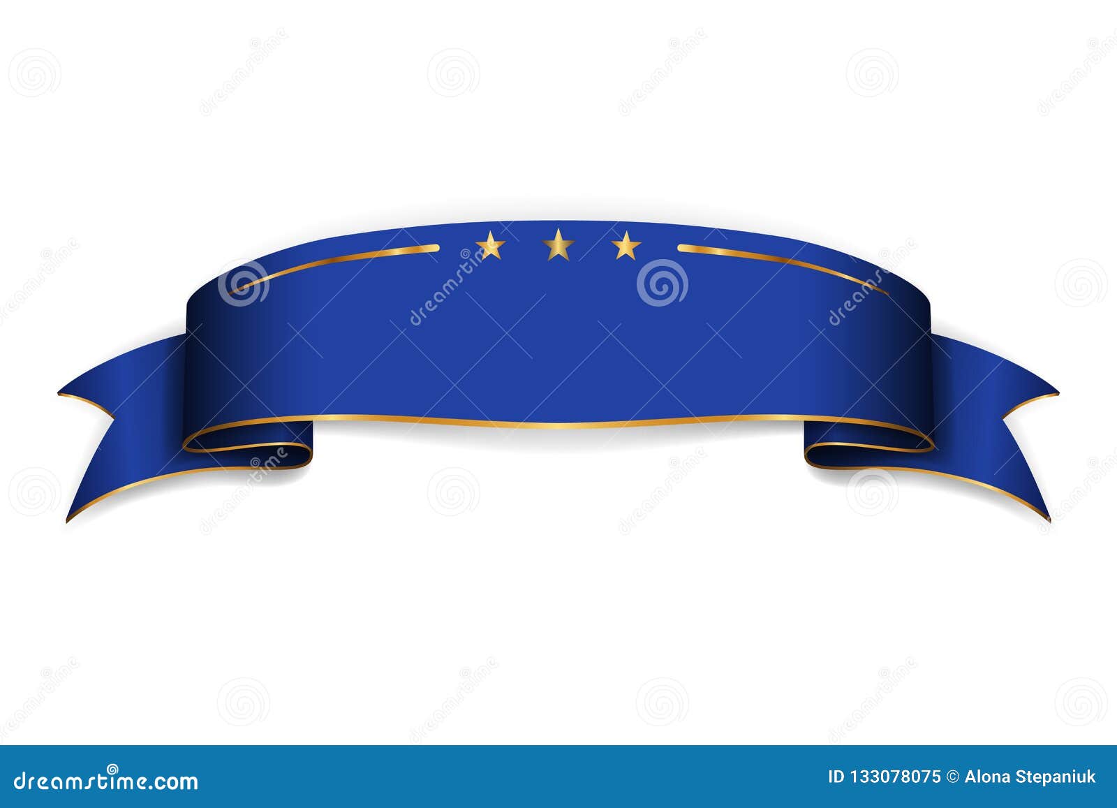 Blue Ribbon Banner. Satin Blank. Design Label Scroll Ribbon Bow Blank ...