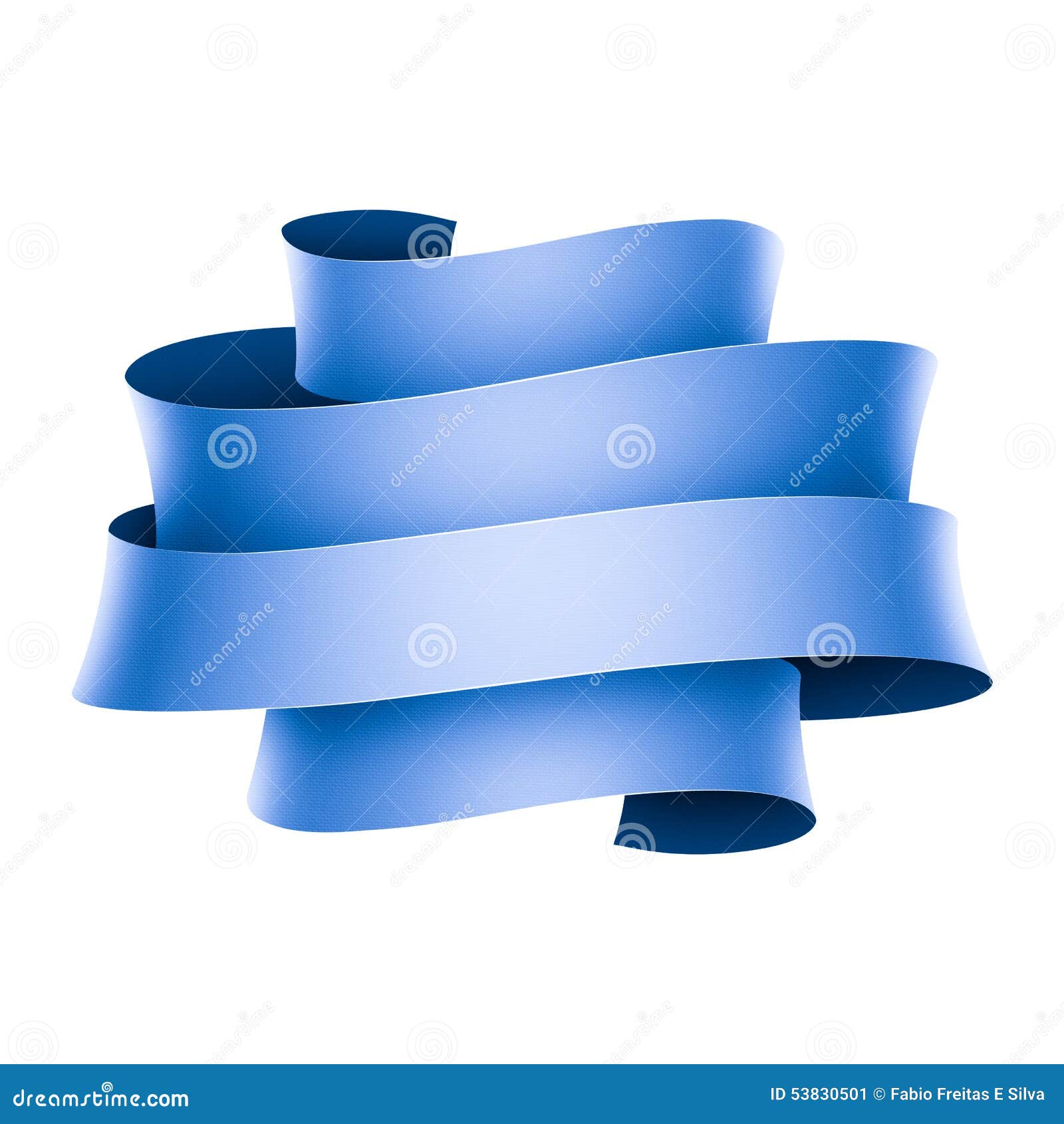 Blue Ribbon Banner on White Background Stock Illustration ...