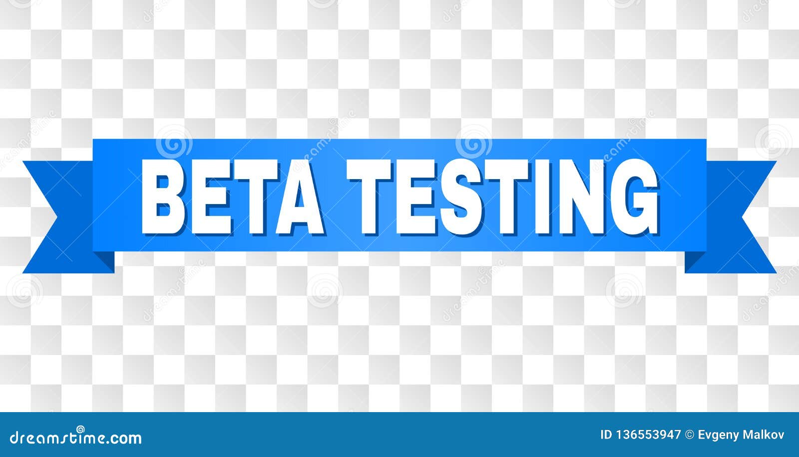 Blue Ribbon with BETA TESTING Text Stock Vector - Illustration of text ...