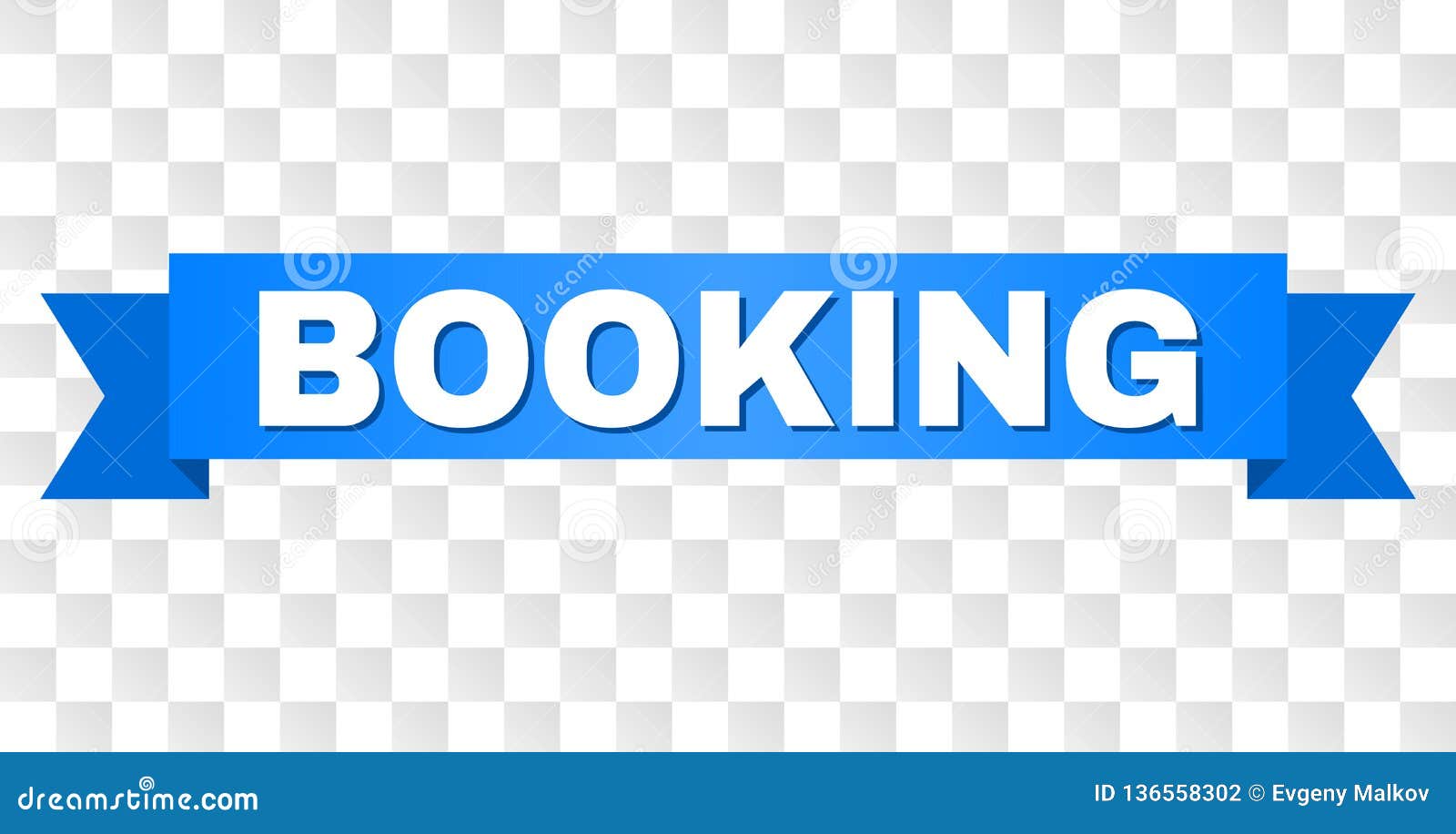 Blue Ribbon with BOOKING Text Stock Vector - Illustration of stripe ...