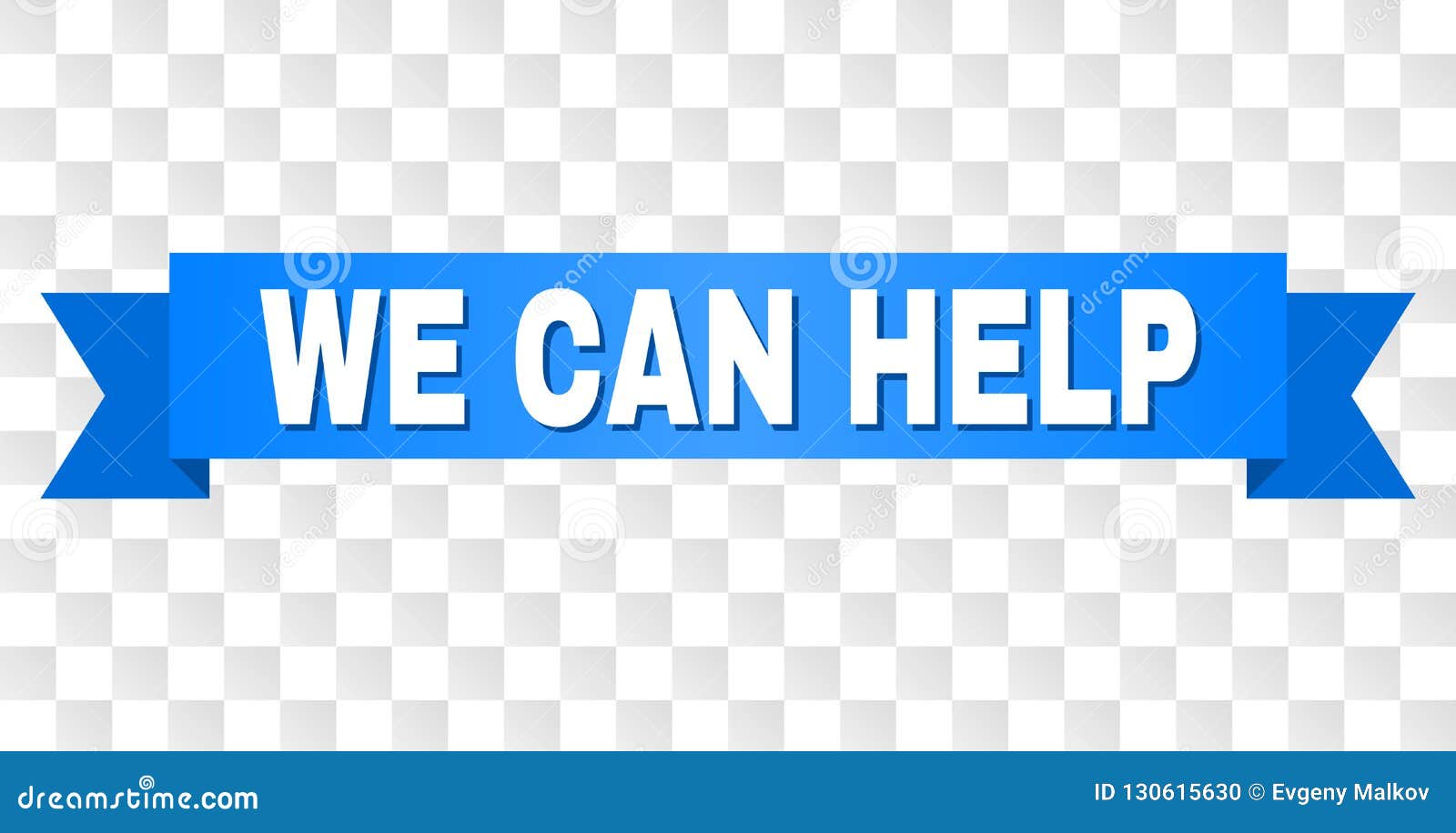 Blue Ribbon with we CAN HELP Caption Stock Vector - Illustration of ...