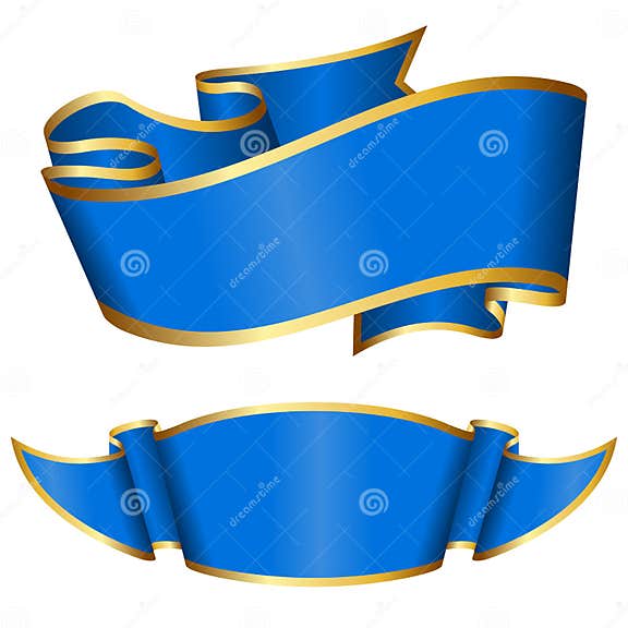 Blue ribbon collection stock vector. Illustration of antique - 23046605