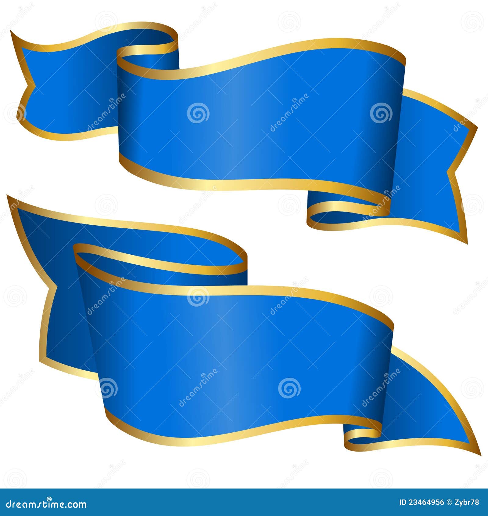 Blue ribbon collection stock vector. Illustration of style - 23464956