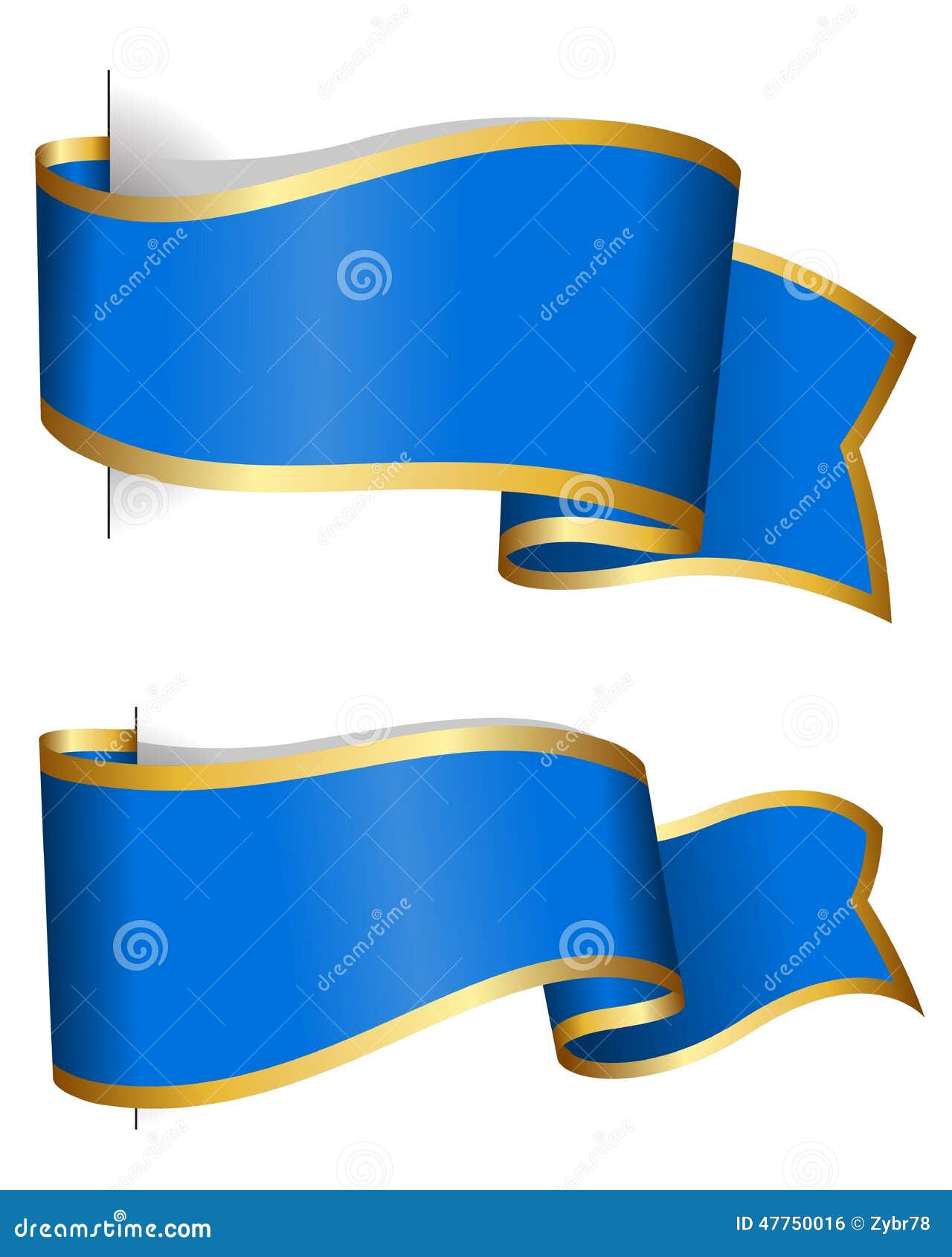 Blue ribbon collection stock vector. Illustration of graphic - 47750016