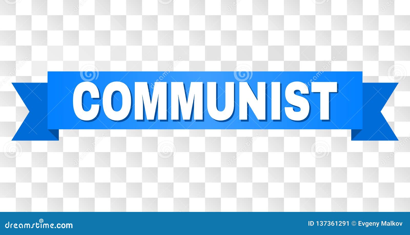 Blue Ribbon with COMMUNIST Title Stock Vector - Illustration of band ...