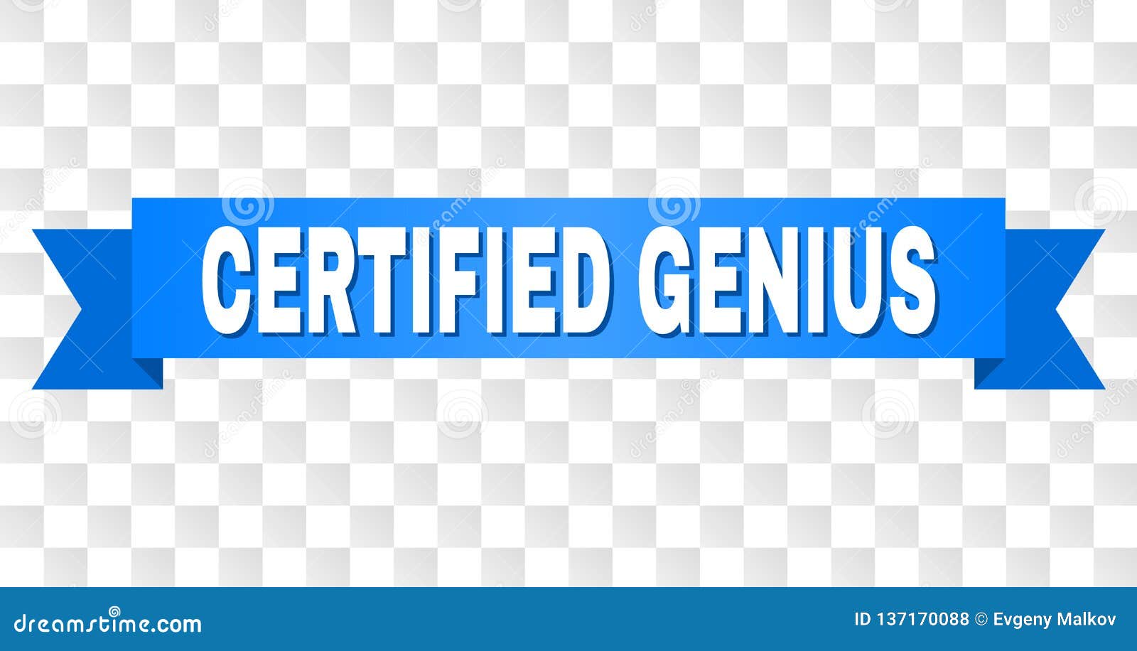 Blue Ribbon Con El Texto CERTIFICADO Del GENIO Ilustración del Vector ...