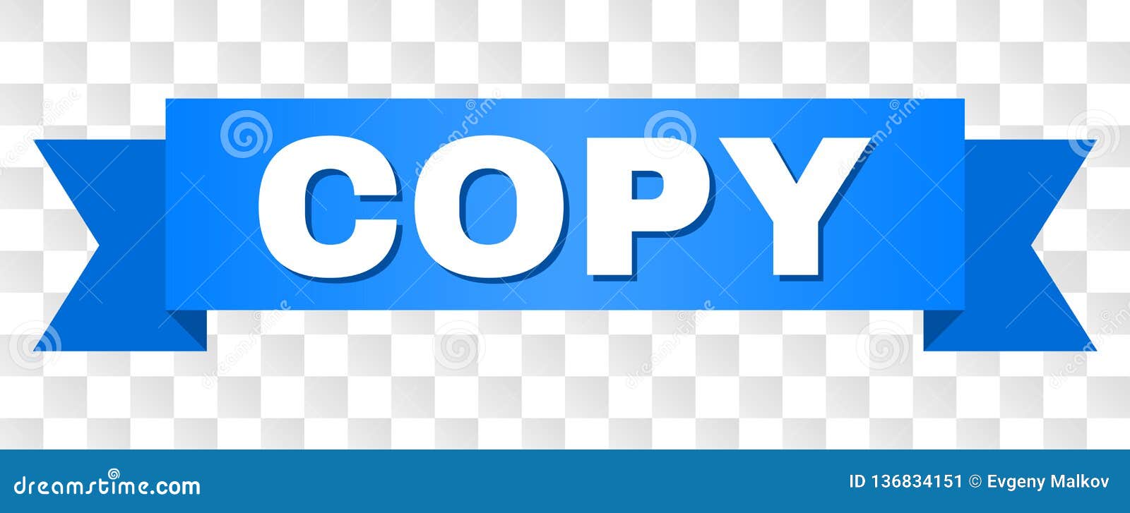 Blue Ribbon with COPY Text stock vector. Illustration of duplication ...