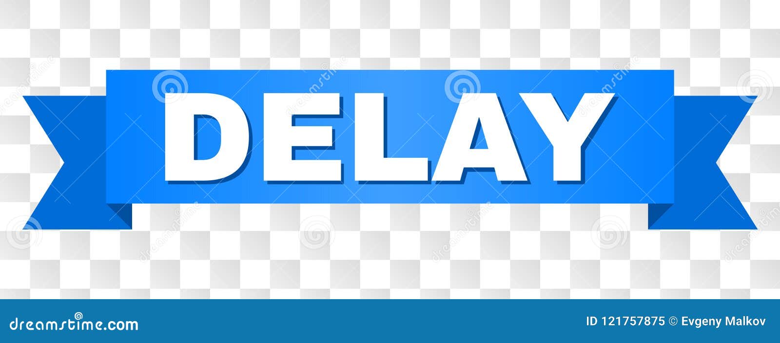 Blue Ribbon with DELAY Text Stock Vector - Illustration of white, pass ...