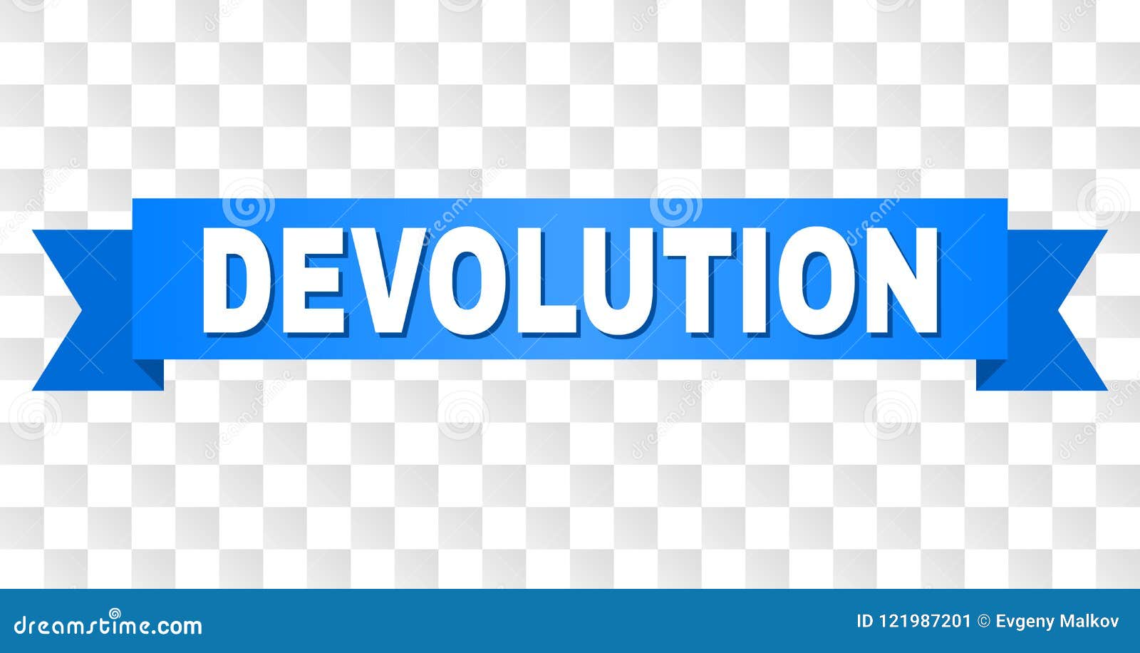 Blue Ribbon with DEVOLUTION Title Stock Vector - Illustration of ...