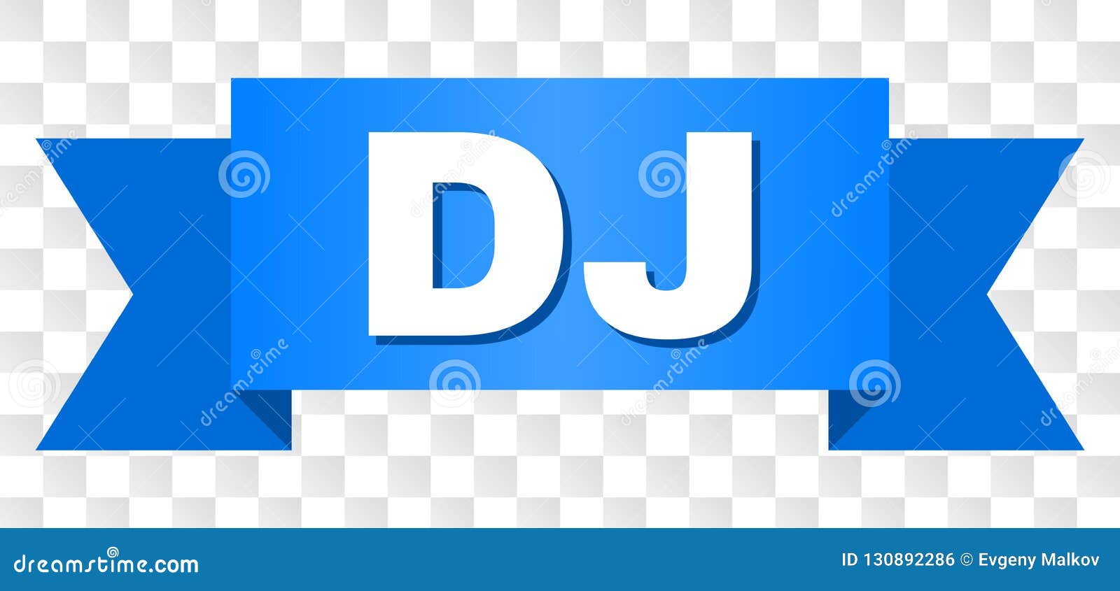 Blue Ribbon with DJ Title stock vector. Illustration of badge - 130892286