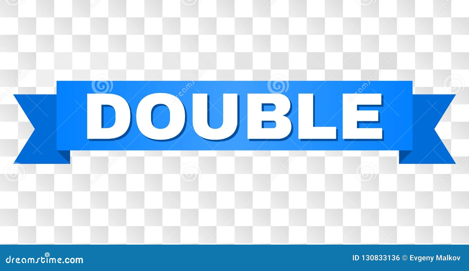 Blue Ribbon with DOUBLE Text Stock Vector - Illustration of stripe ...