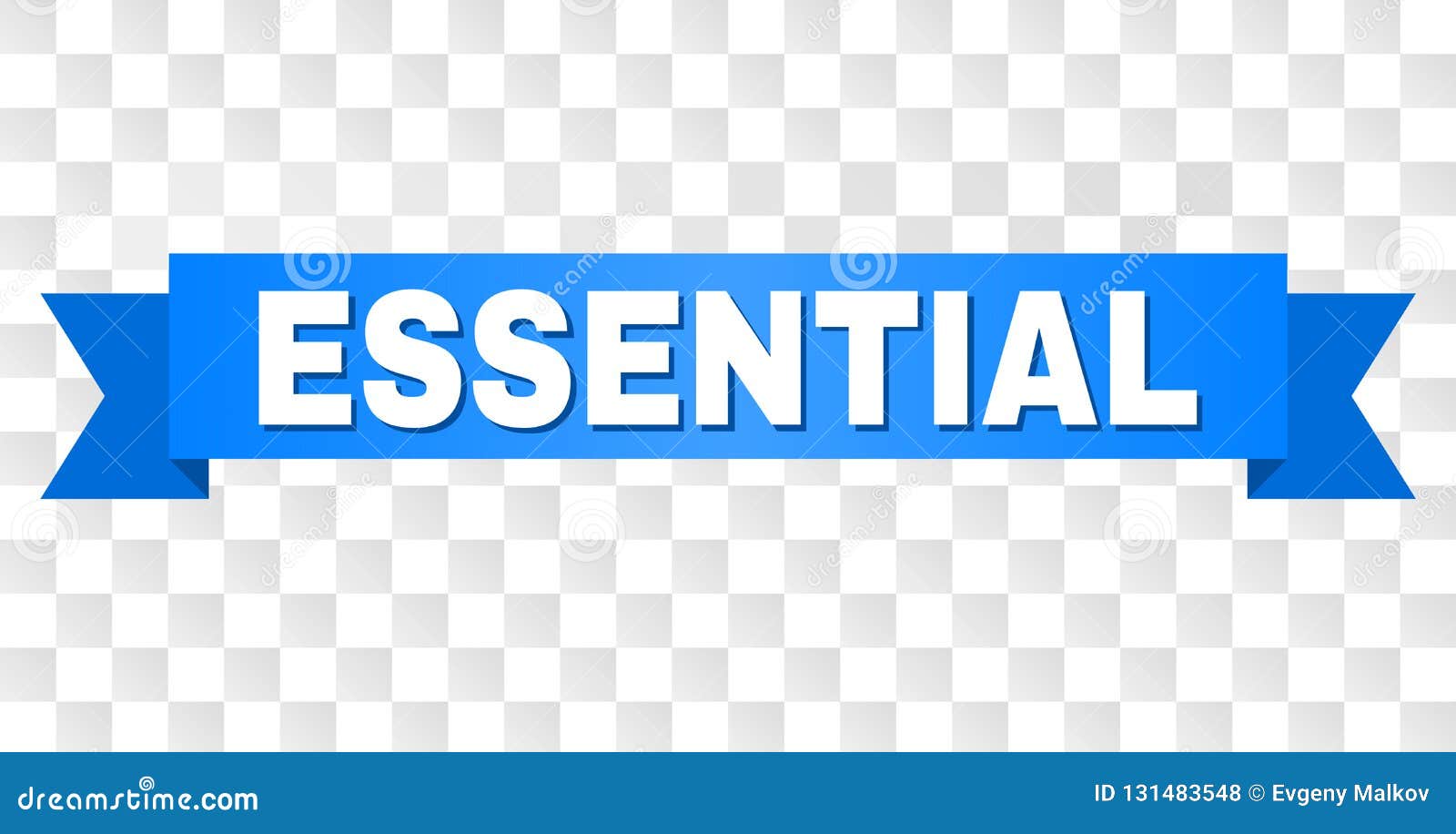 Blue Ribbon with ESSENTIAL Caption Stock Vector - Illustration of ...