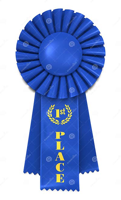 Blue Ribbon for First Place Stock Illustration - Illustration of ...