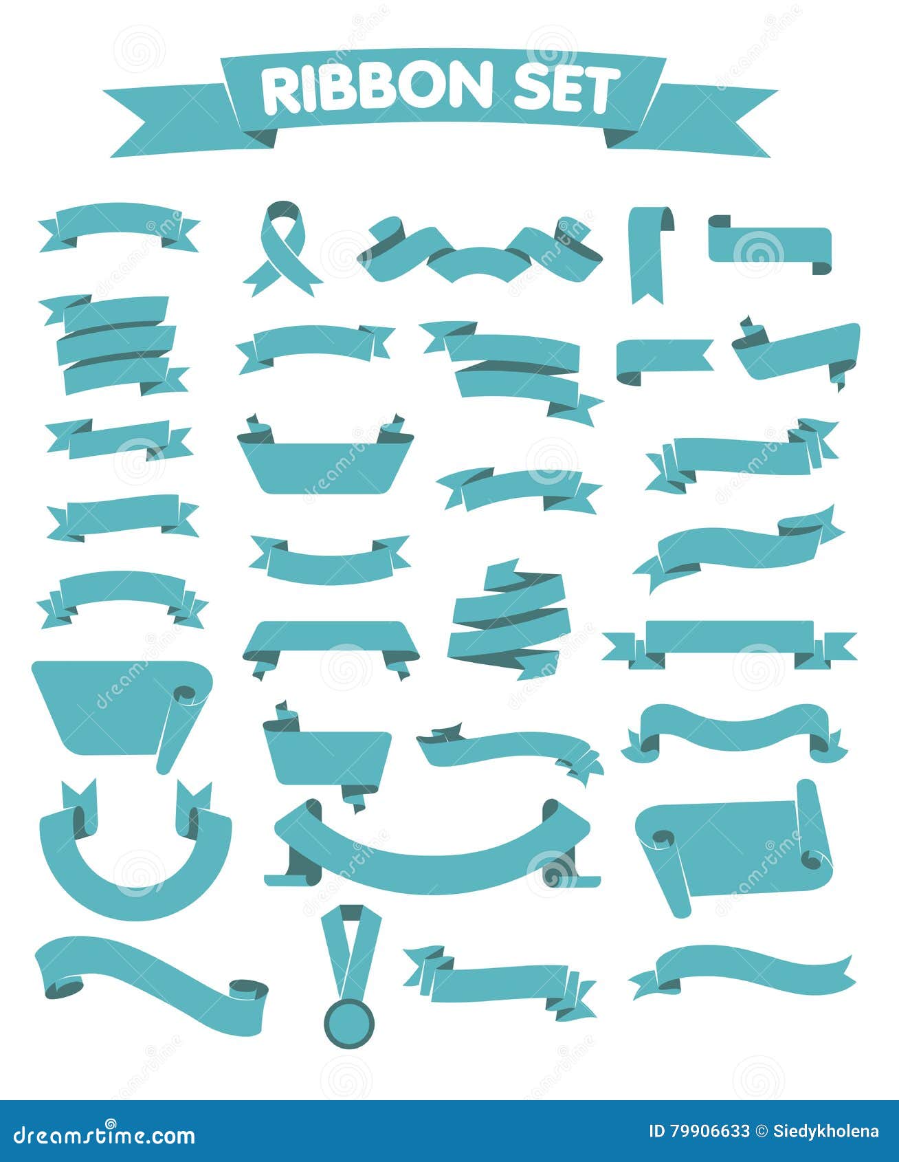 Blue ribbon a flat style stock illustration. Illustration of banner ...