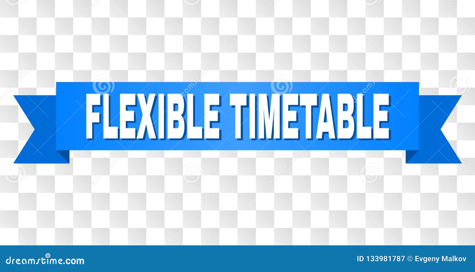 Blue Ribbon with FLEXIBLE TIMETABLE Title Stock Vector - Illustration ...