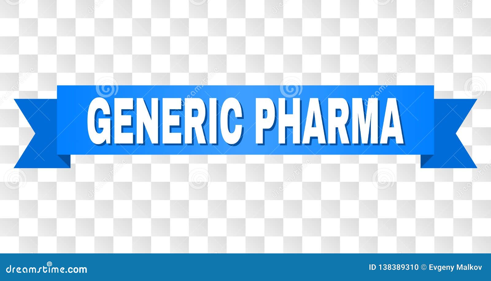 Blue Ribbon with GENERIC PHARMA Text Stock Vector - Illustration of ...