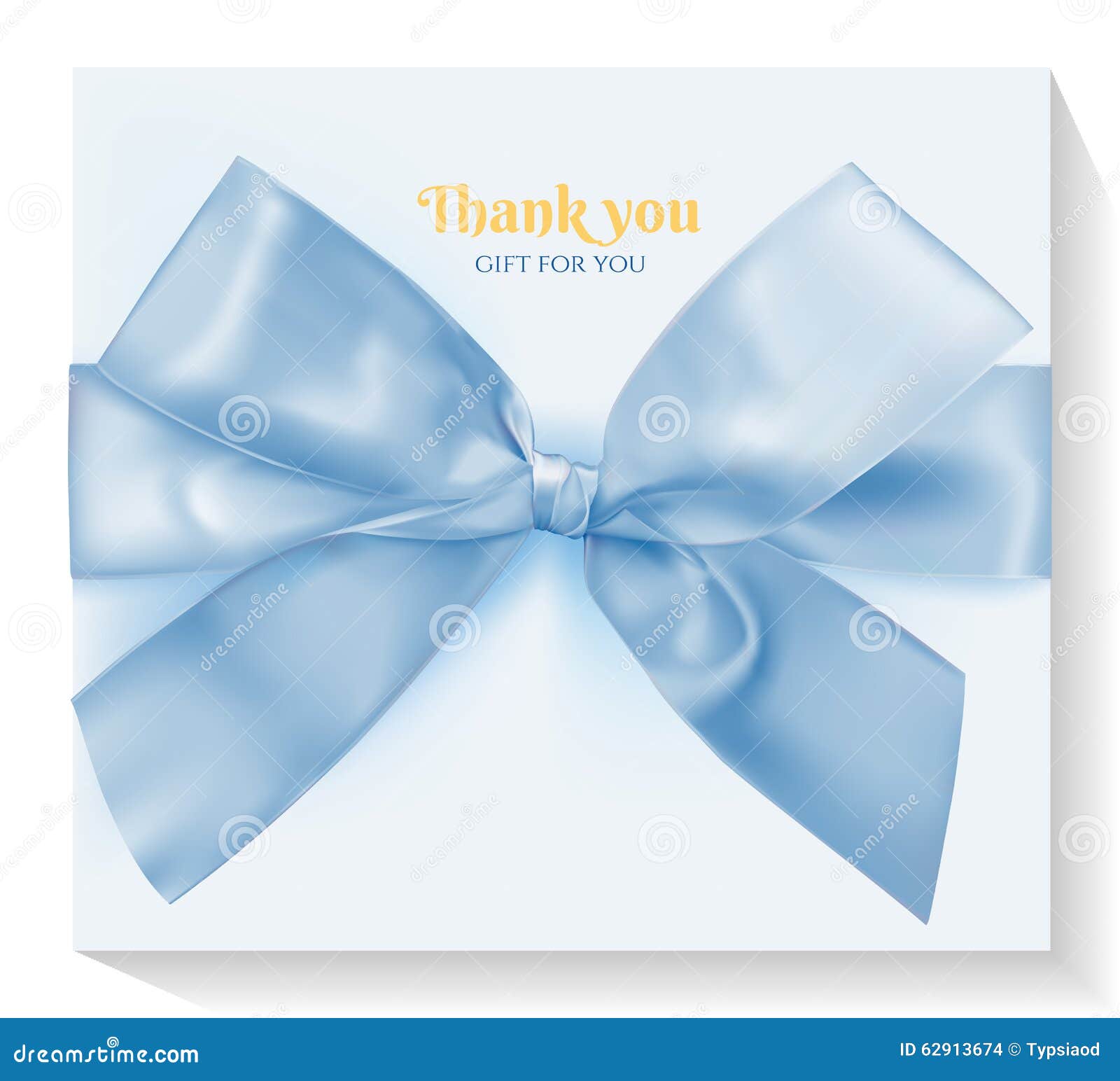 Blue ribbon on gift box. stock vector. Illustration of realistic - 62913674