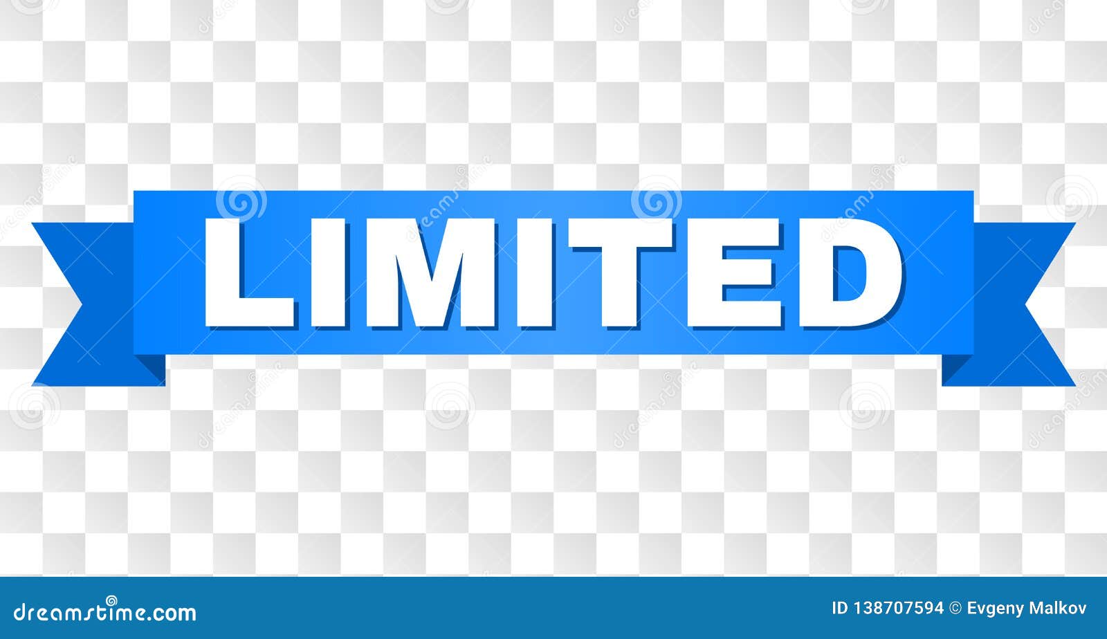 Blue Ribbon with LIMITED Caption Stock Vector - Illustration of limited ...