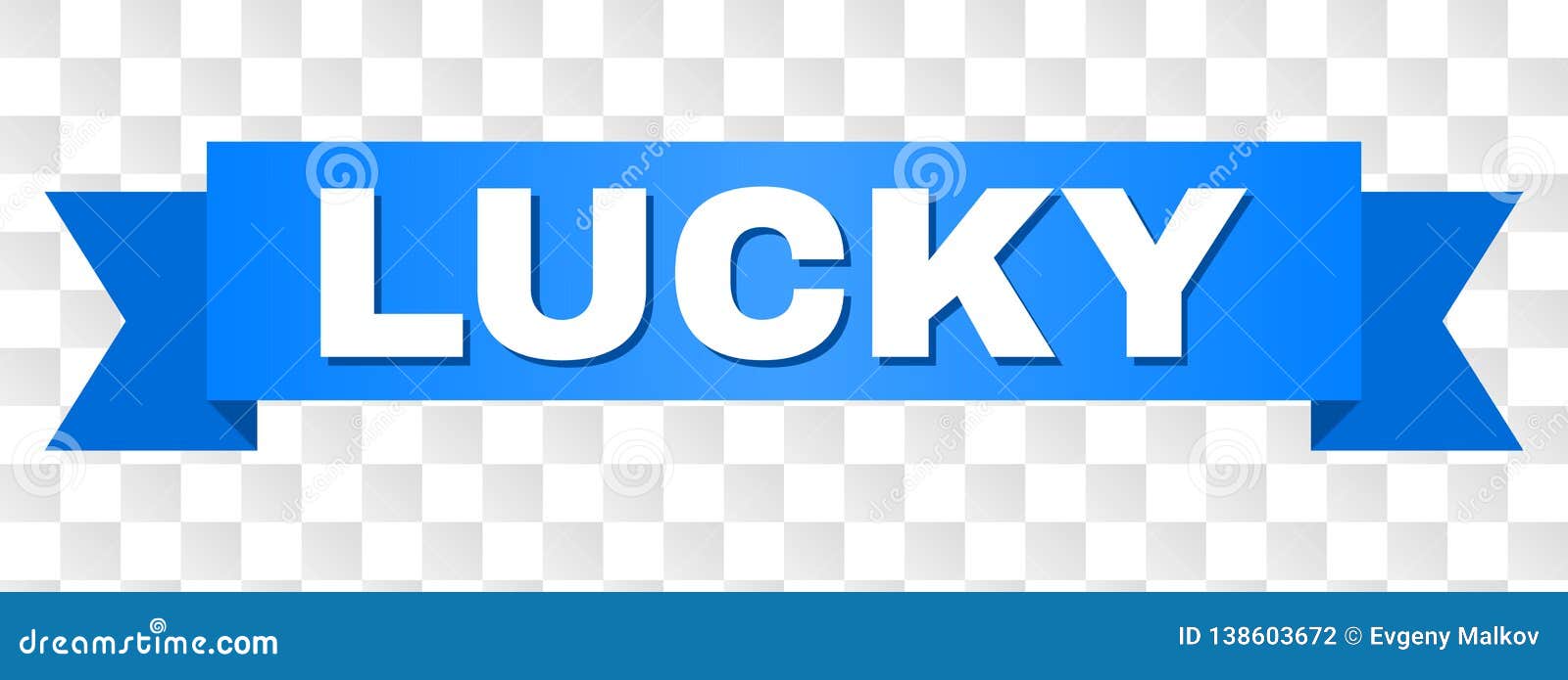 Blue Ribbon with LUCKY Title Stock Vector - Illustration of lucky ...