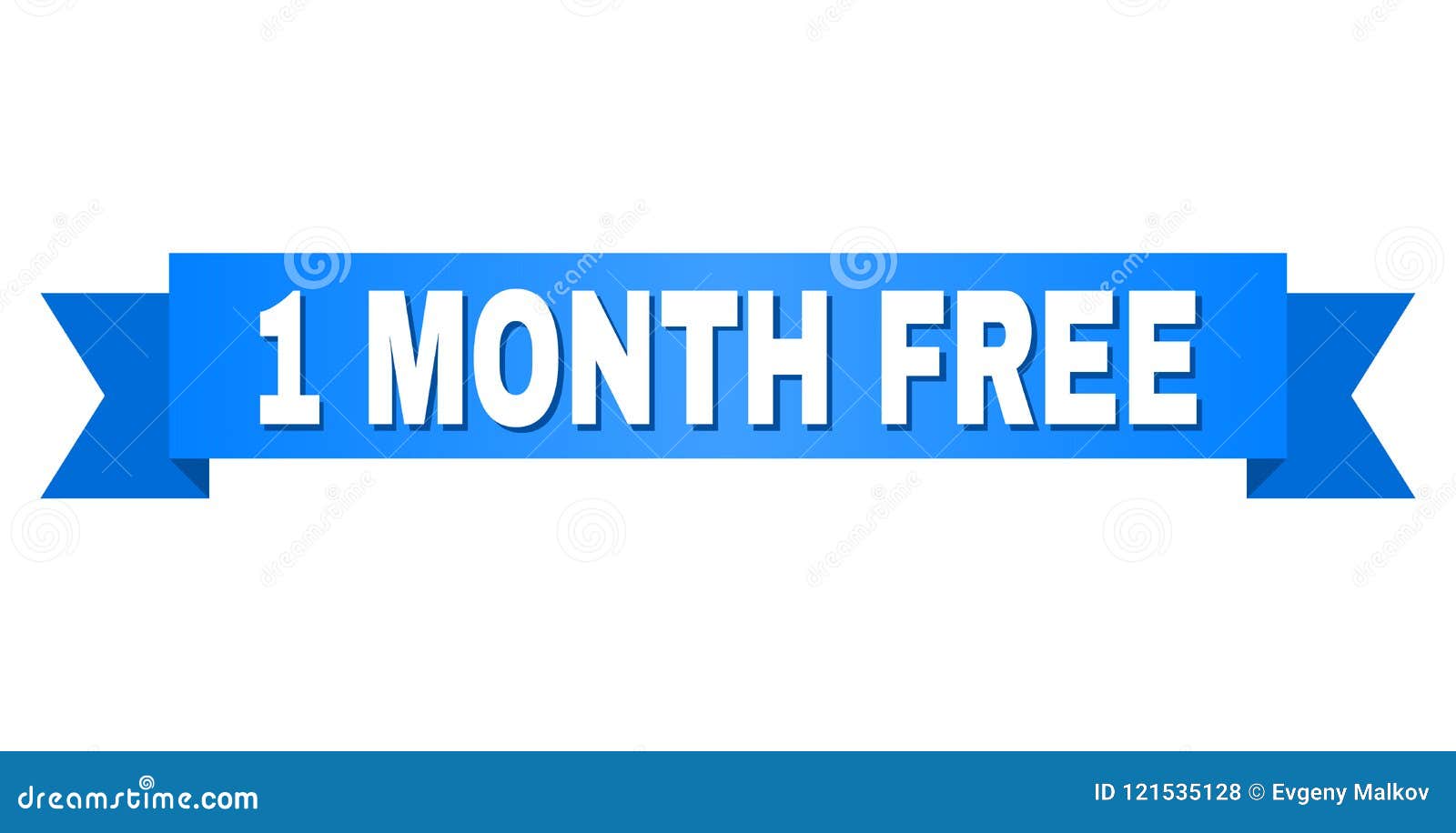 Blue Ribbon with 1 MONTH FREE Caption Stock Illustration - Illustration ...