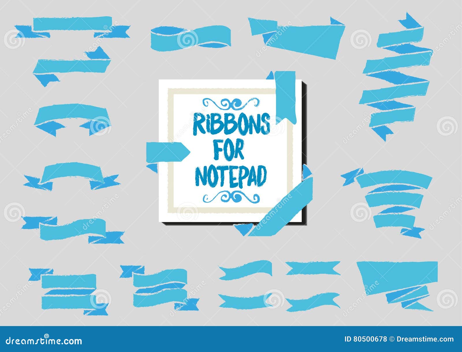 Blue Ribbon for Notebook. Handmade Style. Vector Illustration Stock ...