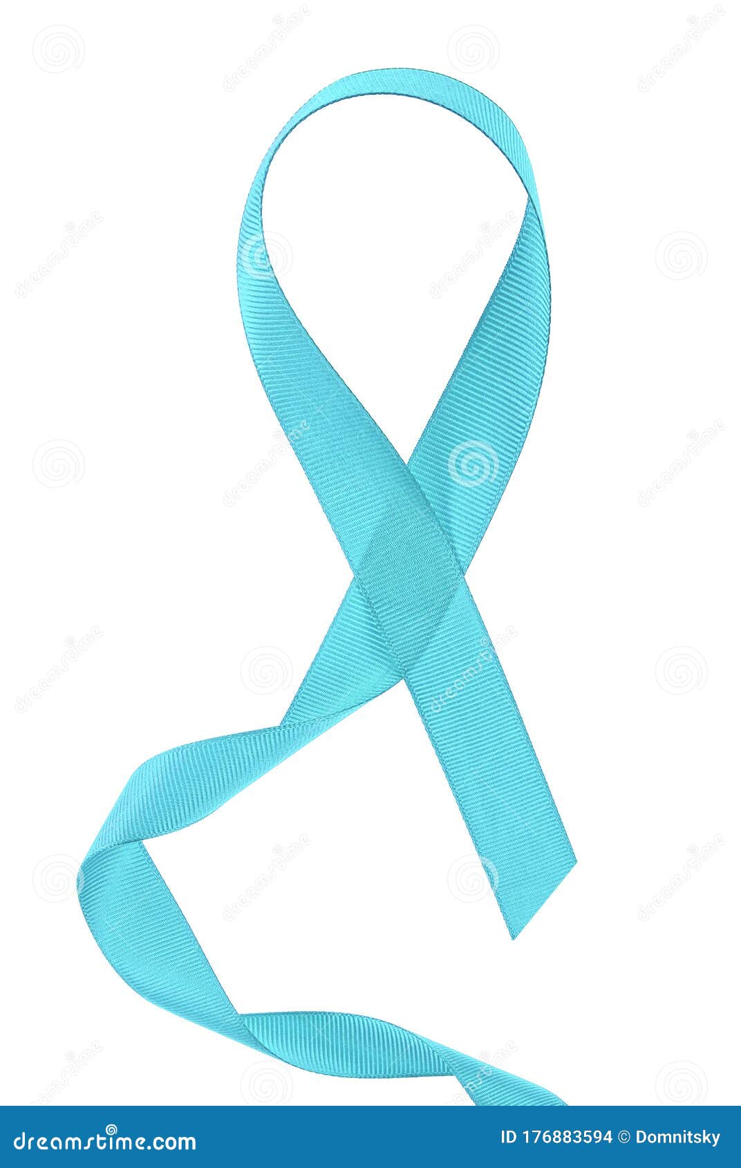 Blue Ribbon for Prostate Cancer on White Background Stock Photo - Image ...