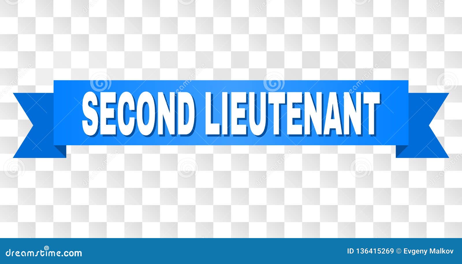 Blue Ribbon with SECOND LIEUTENANT Caption Stock Vector - Illustration ...
