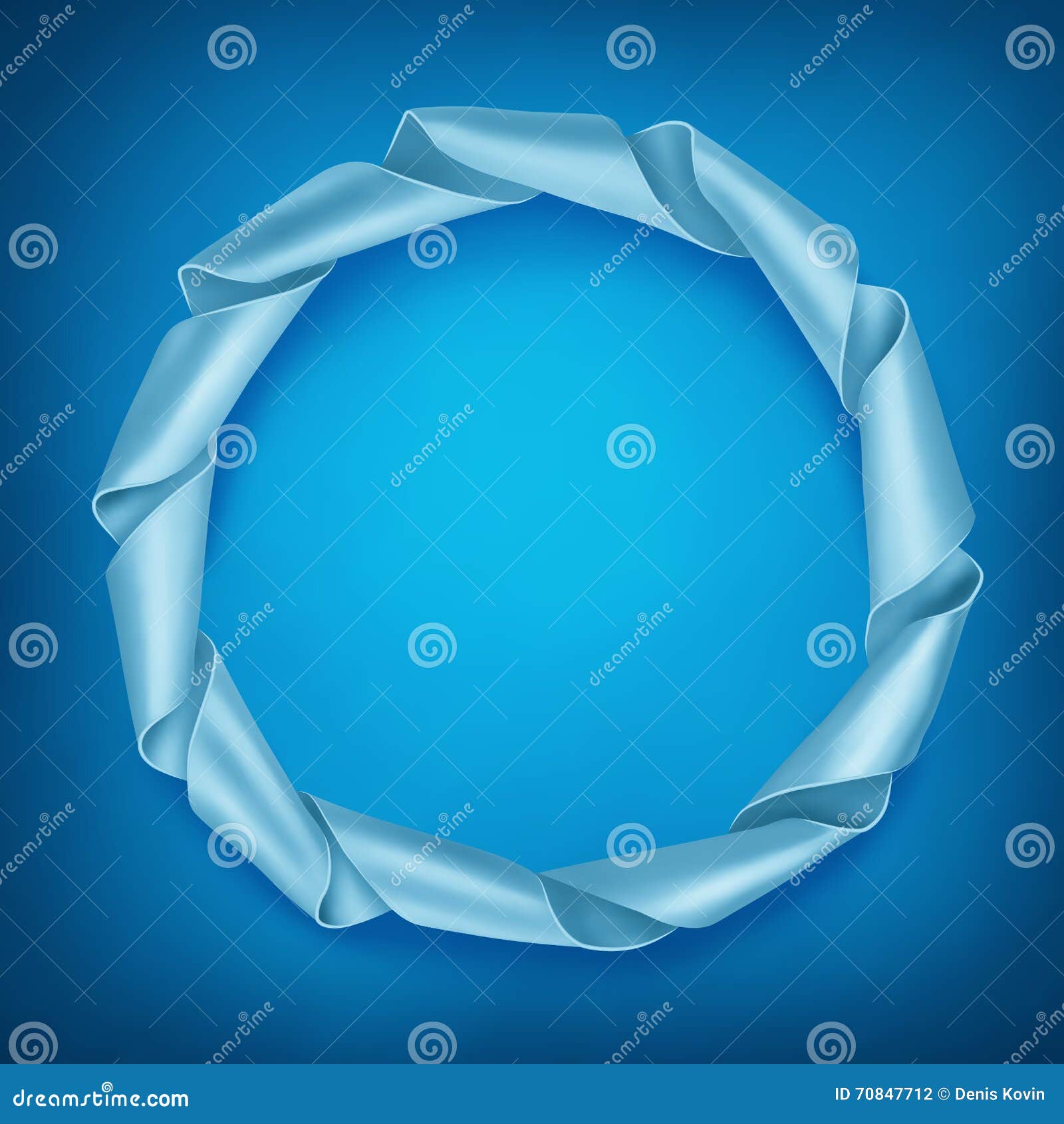 Blue Ribbon Spiral Realistic Round Frame Stock Illustration ...