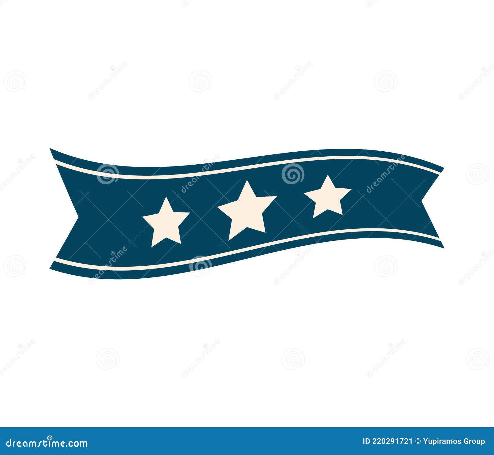 Blue ribbon with stars stock vector. Illustration of star - 220291721