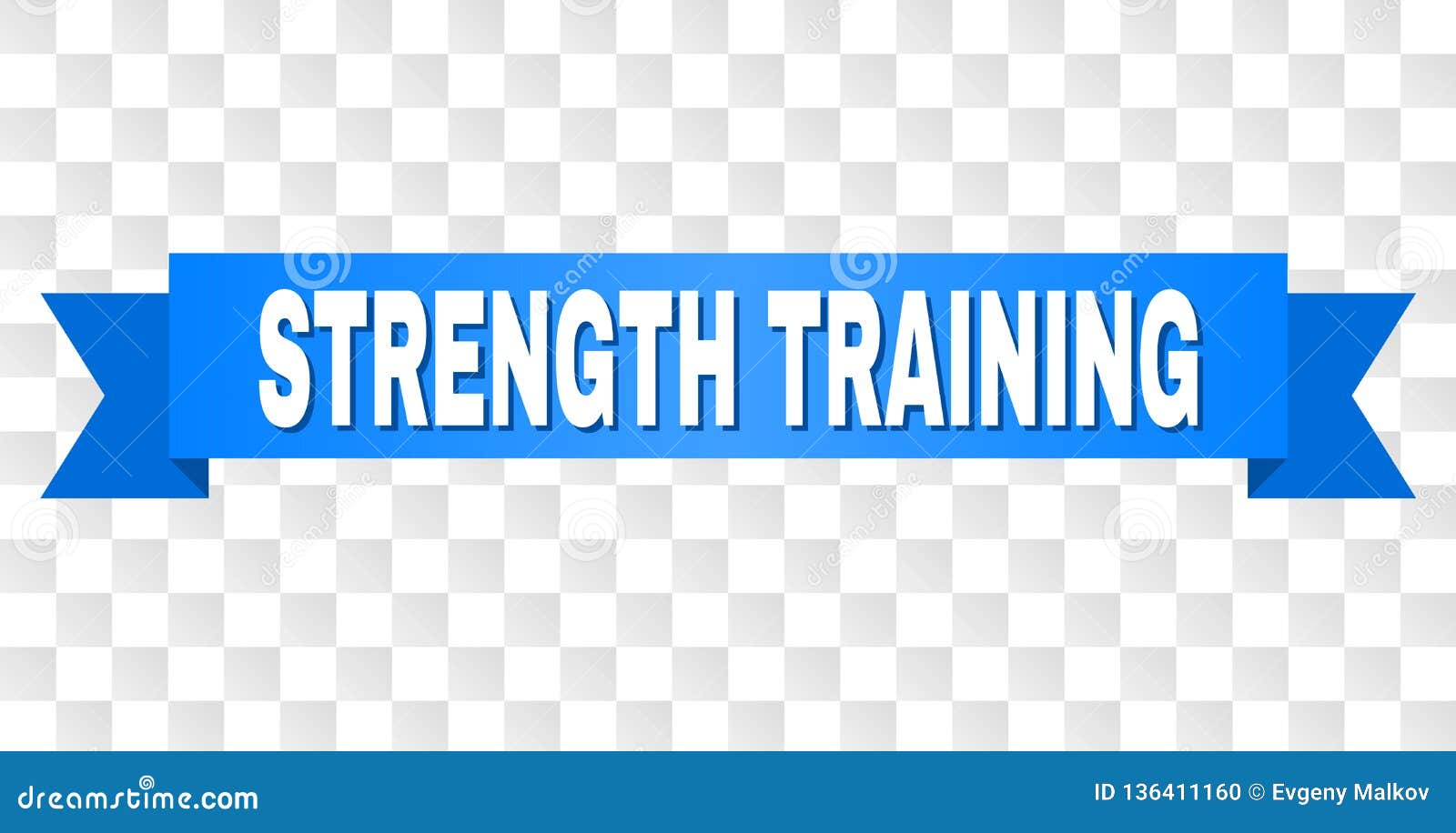 Blue Ribbon with STRENGTH TRAINING Text Stock Vector - Illustration of ...