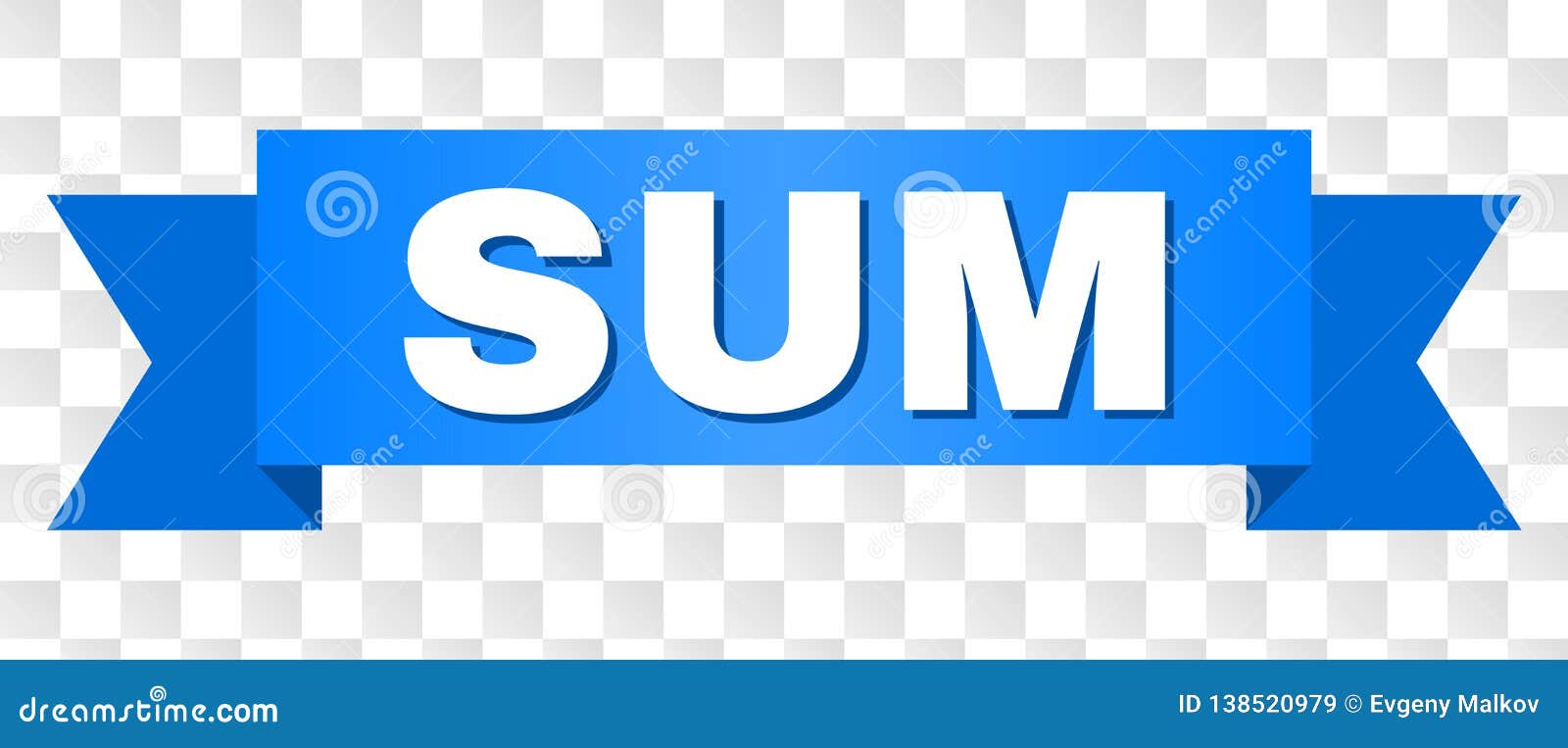 Blue Ribbon with SUM Title stock vector. Illustration of design - 138520979