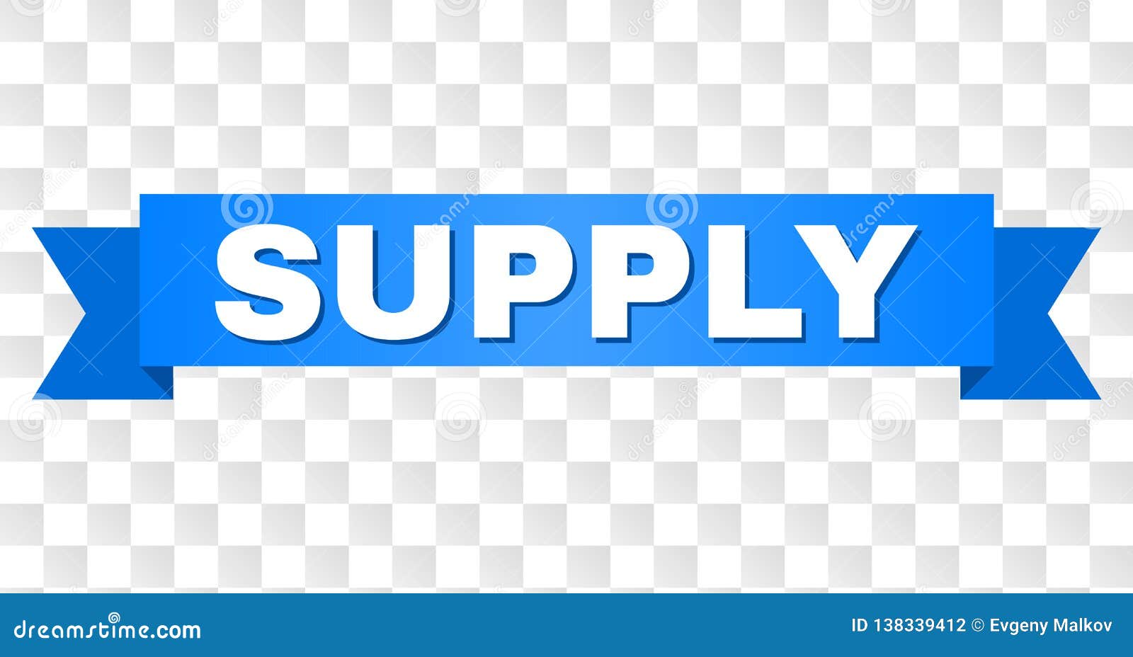 Blue Ribbon with SUPPLY Text Stock Vector - Illustration of banner ...