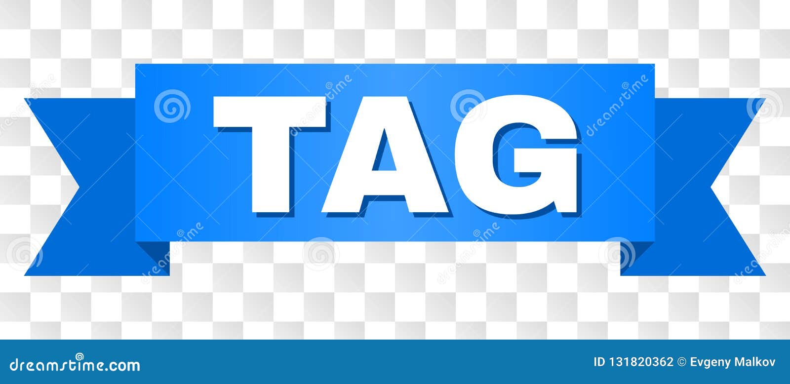 Blue Ribbon with TAG Title stock vector. Illustration of tape - 131820362