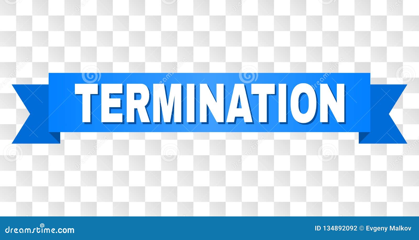 Blue Ribbon with TERMINATION Text Stock Vector - Illustration of word ...