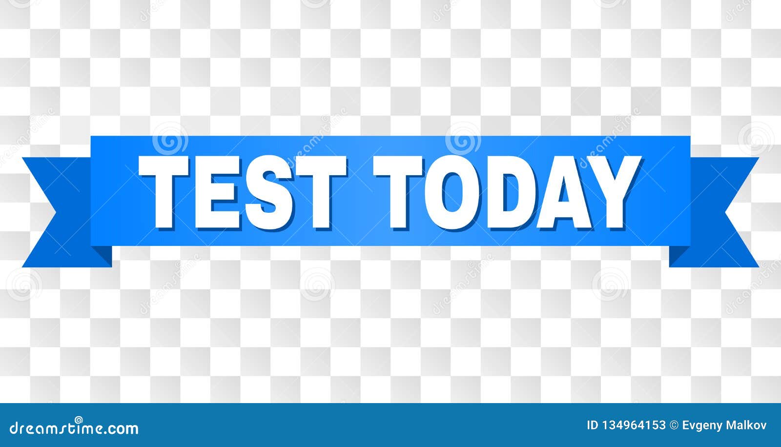 Blue Ribbon with TEST TODAY Caption Stock Vector - Illustration of ...