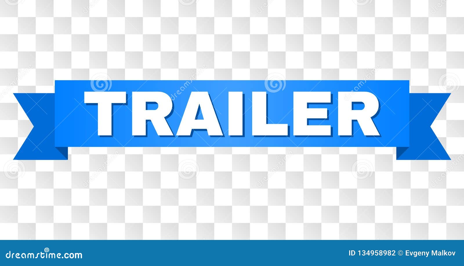 Blue Ribbon with TRAILER Caption Stock Vector - Illustration of text ...