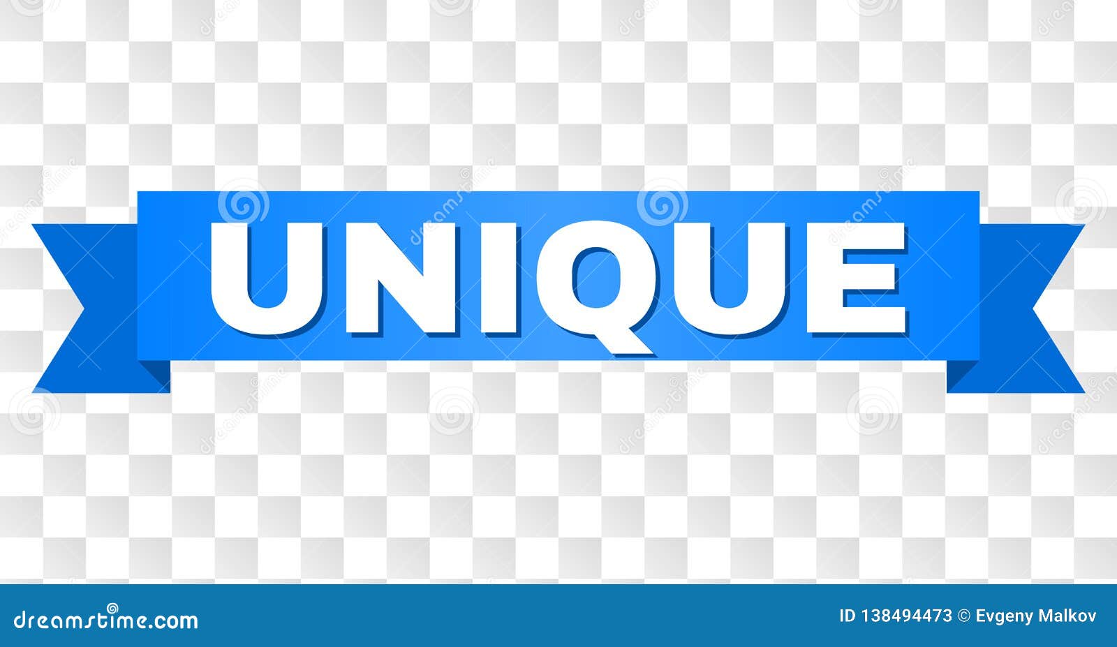 Blue Ribbon with UNIQUE Text Stock Vector - Illustration of text ...