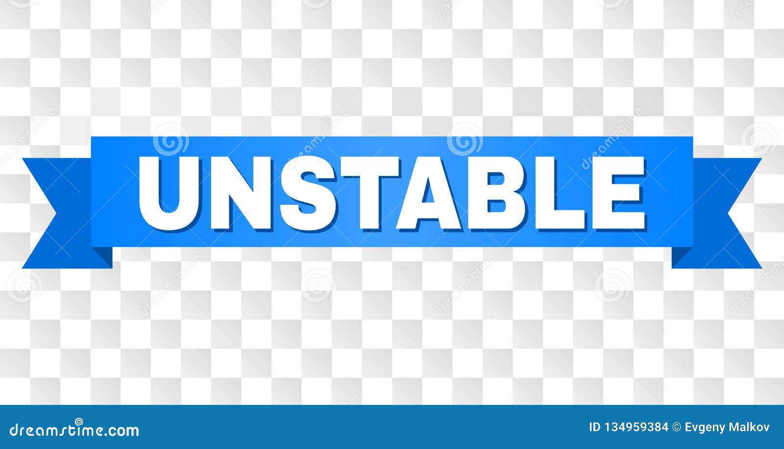 Blue Ribbon with UNSTABLE Title Stock Vector - Illustration of design ...